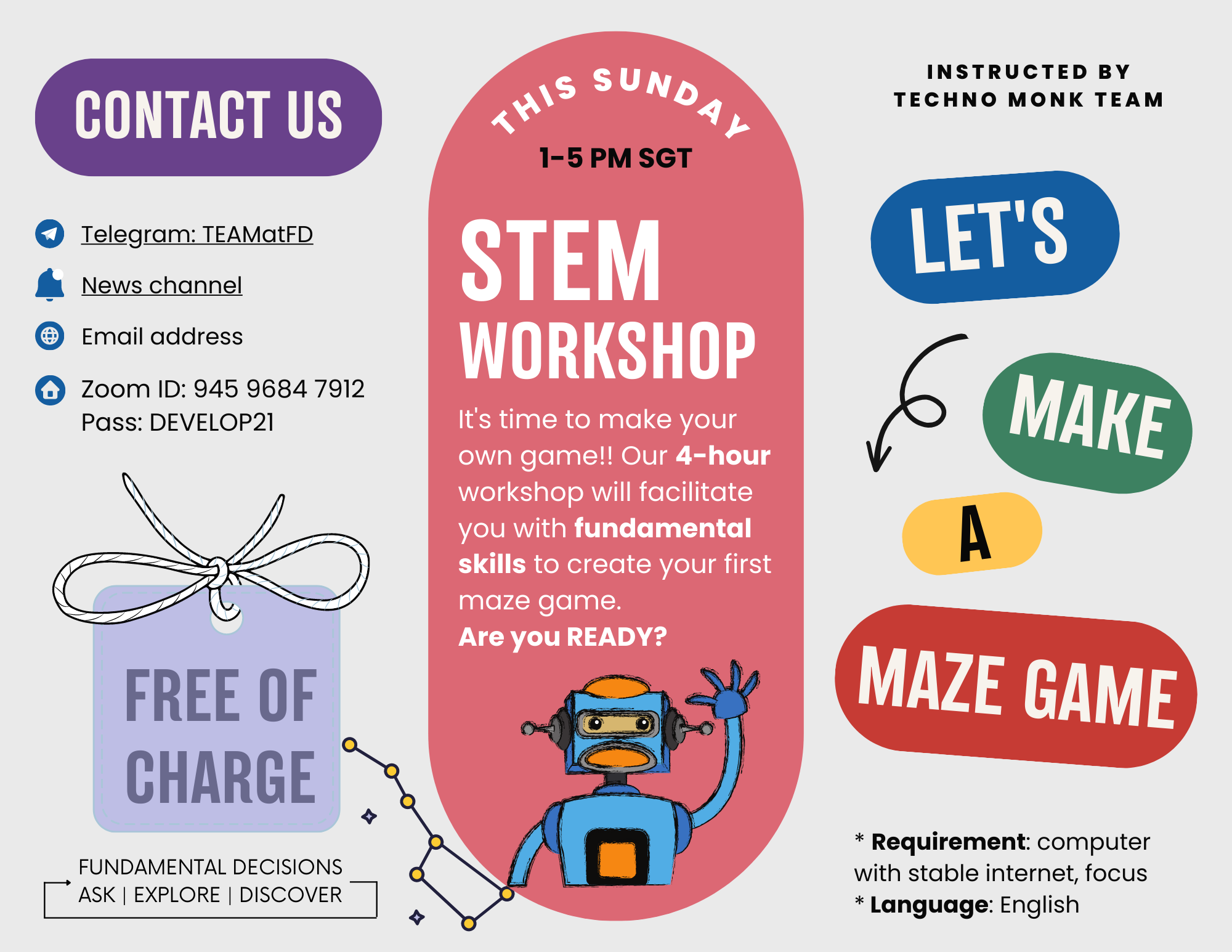 STEM WORKSHOP – SUNDAY, JUN 19 – Fundamental Decisions